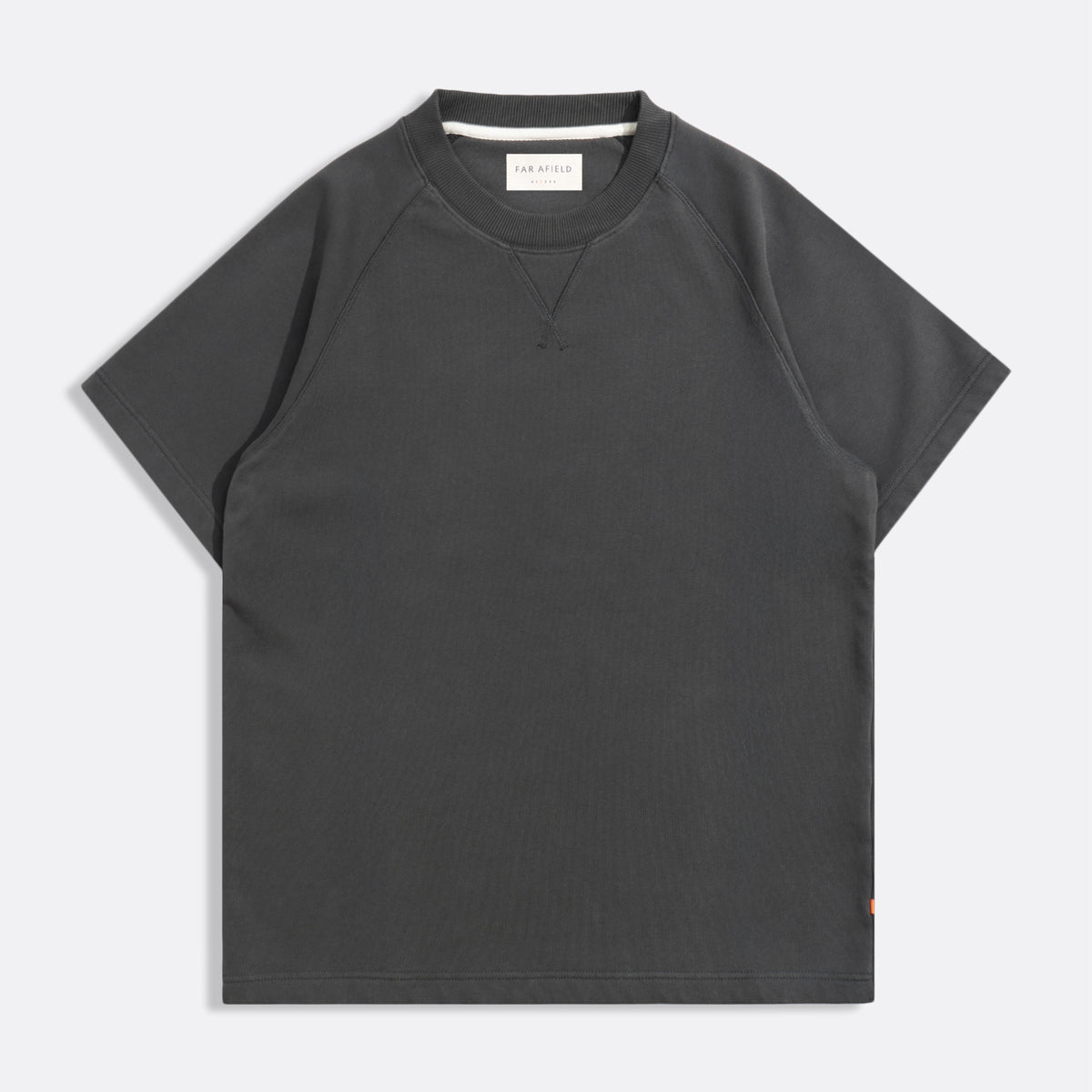 Edmund Short Sleeve T-Shirt in Grey– Organic Cotton Raglan Tee | Far Afield